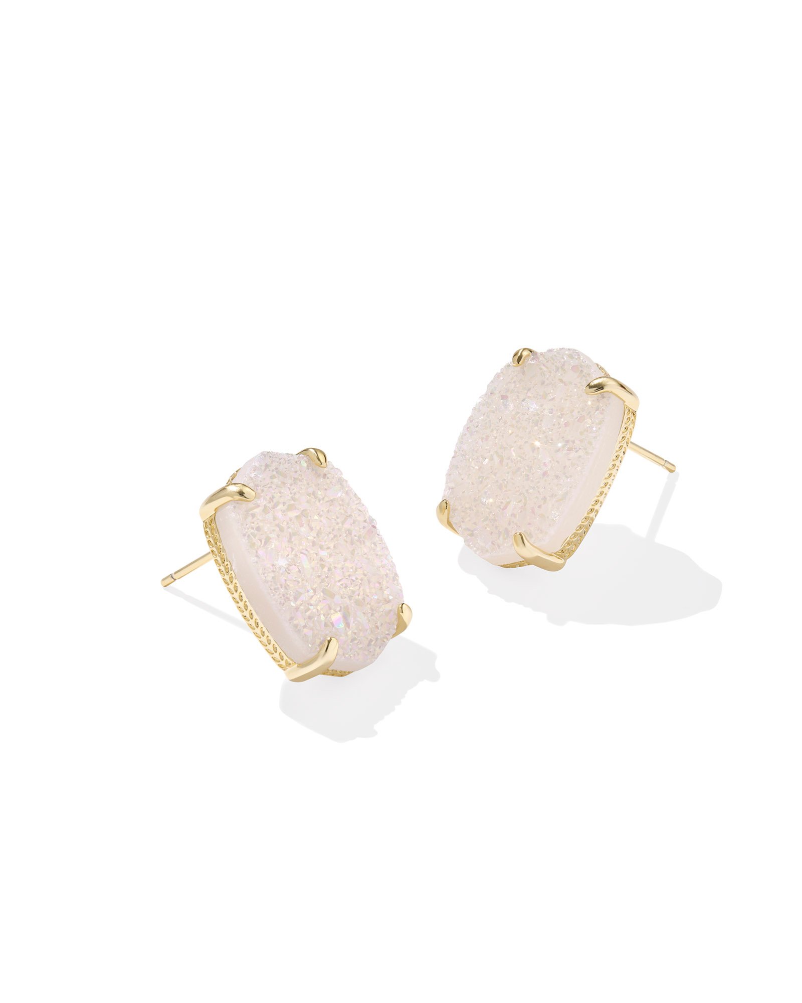 Daphne Gold Large Stud Earrings in Iridescent Drusy | Kendra Scott